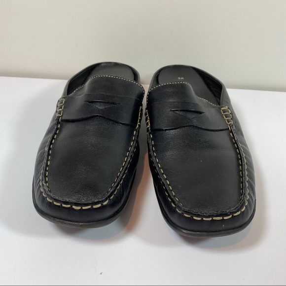 Markon | Shoes | Markon Black Leather Loafers Mules | Poshmark